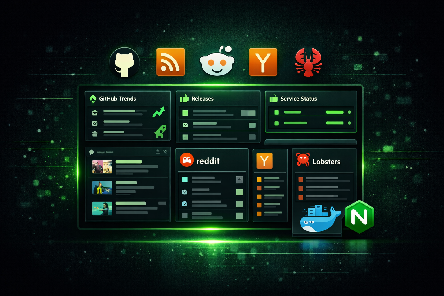 Glance Dashboard Setup: RSS + Reddit + GitHub Trends + Nginx